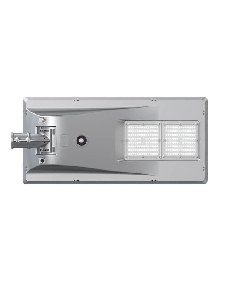 Farola solar LED con 200lm/W, eficiencia lumínica líder en el mercado.